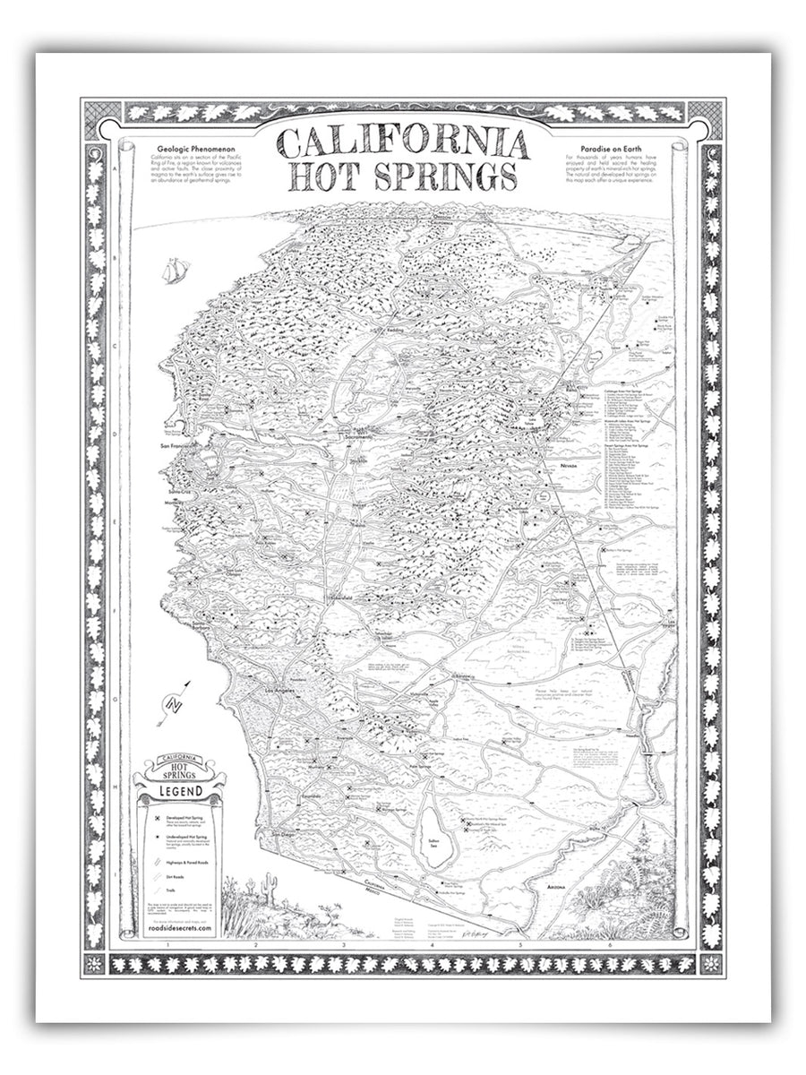 California Hot Springs Wall Map – Roadside Secrets